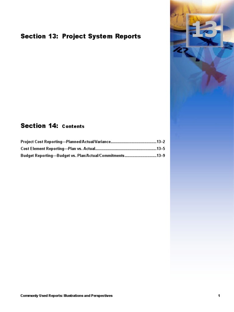 Project System Cost Reporting Guide | PDF | Database Transaction ...