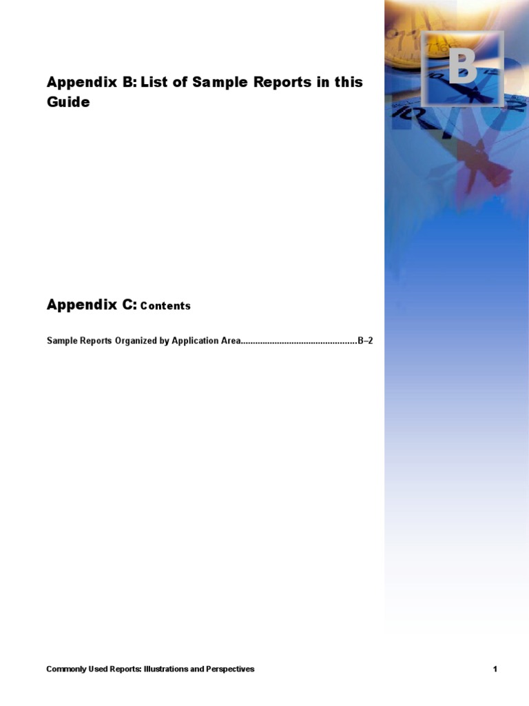 17 - Appx - B - List of Sample Reports in This Guide | Download Free PDF | Business | Business ...
