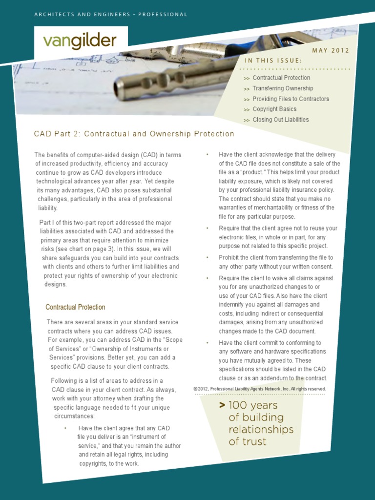 Contractual and Ownership Protection of CAD Files | PDF | Copyright ...
