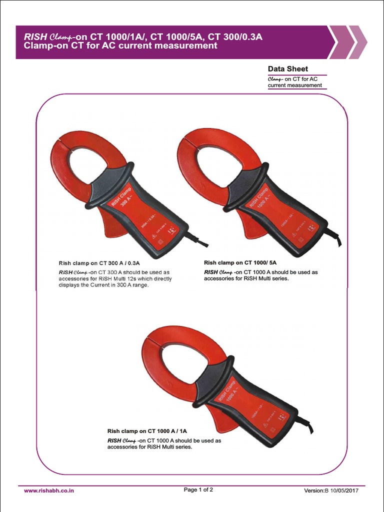 Clamp-On CT 1000/1A/, CT 1000/5A, CT 300/0.3A | PDF | Alternating ...