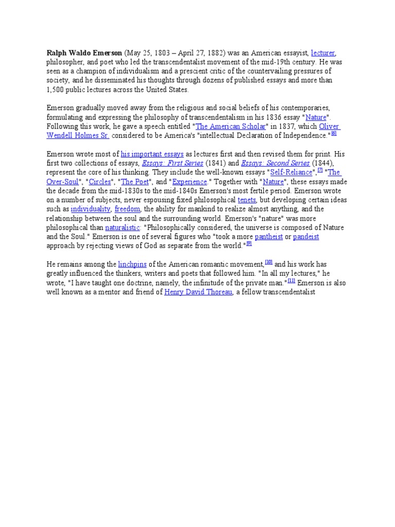Ralph Waldo Emerson | PDF