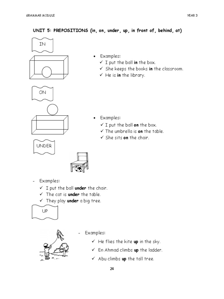 UNIT 5 - Prepositions | PDF | Linguistics | Syntax
