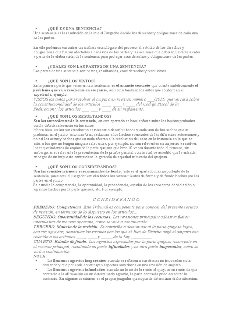 Qué Es Una Sentencia | PDF | Sentencia (ley) | Conceptos legales