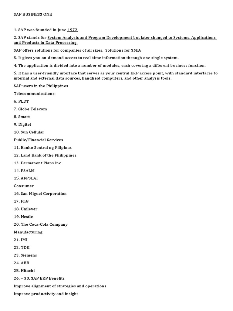 SAP Test | PDF | Personal Computers | Sap Se
