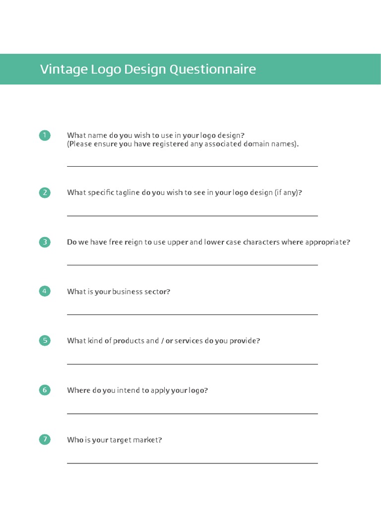 Vintage Logo Design Questionnaire | PDF