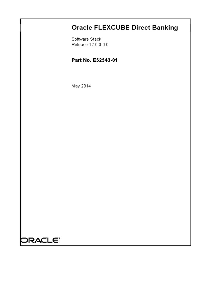 Oracle Flexcube Direct Banking Part No E52543 01 Pdf Oracle Corporation Application Software
