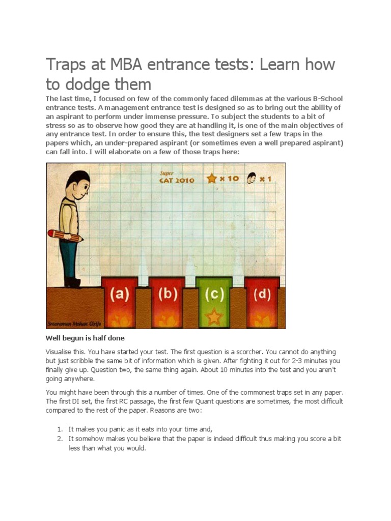 Traps at MBA Entrance Tests | PDF | Question