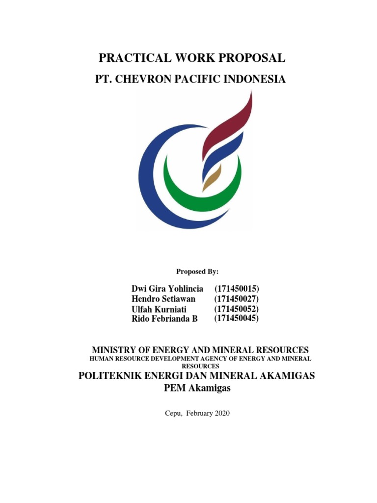 Proposal Praktik Kerja Lapangan Pt. Chevron Pacific Indonesia Pem ...