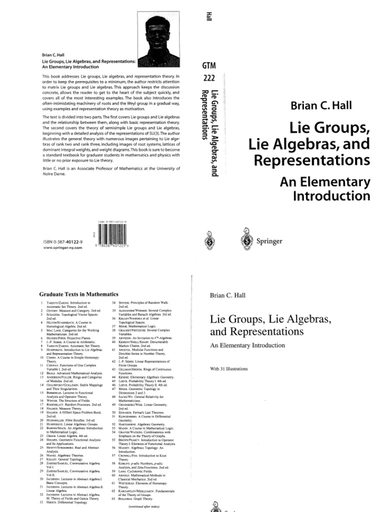 Lie Groups Lie Algebras And Representations An Elementary