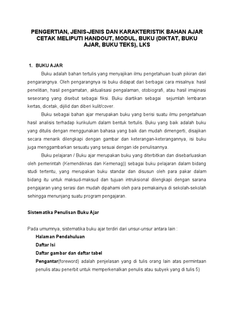 Perbedaan Modul, Handout, Diktat, Jobsheet | PDF