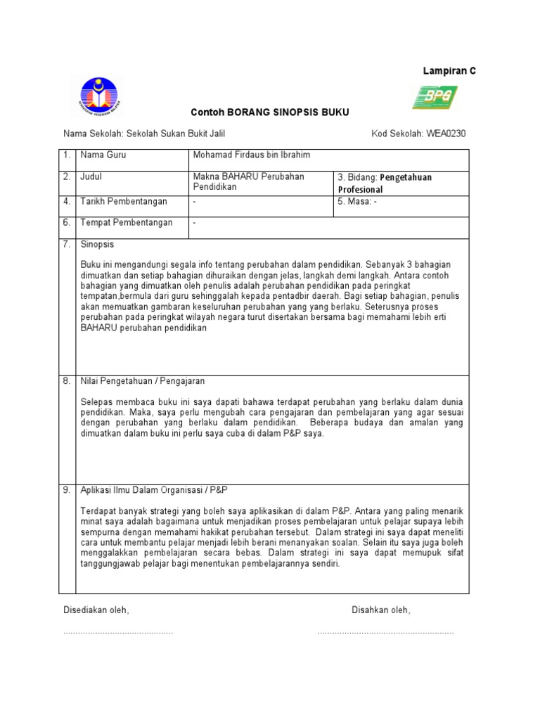 Contoh Book Review E SPLG | PDF