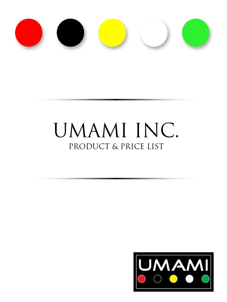 Umami Inc.: Product & Price List | PDF | Condiments | Food Ingredients