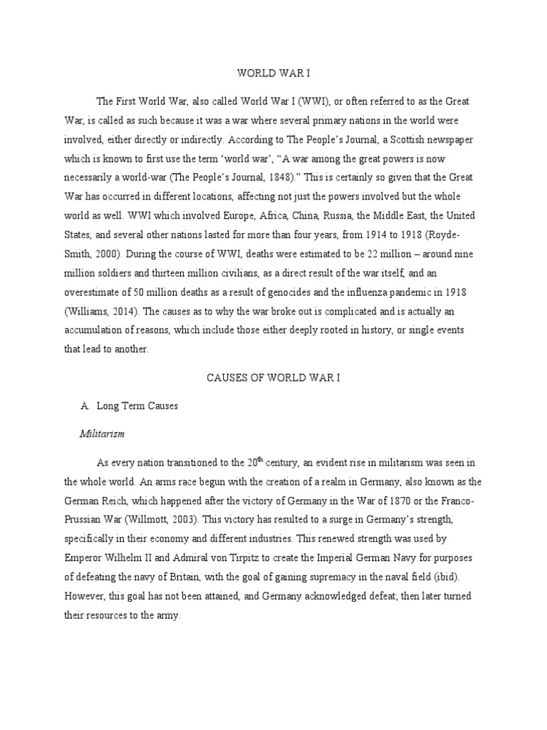 CAUSES OF WORLD WAR I and II | PDF | Allies Of World War I | World War I