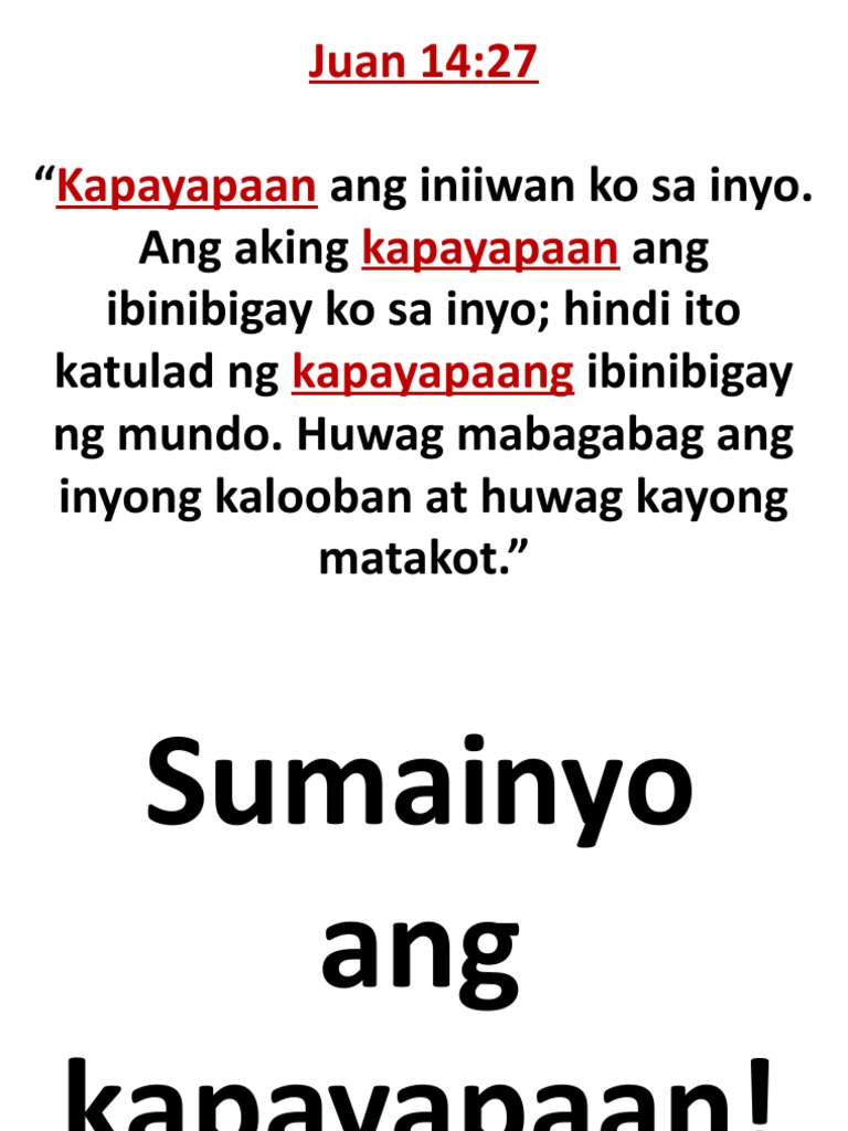 Sumainyo Ang Kapayapaan | PDF