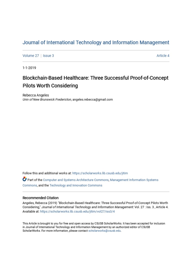 Blockchain-Based Healthcare - Three Successful Proof-of-Concept Pilots ...