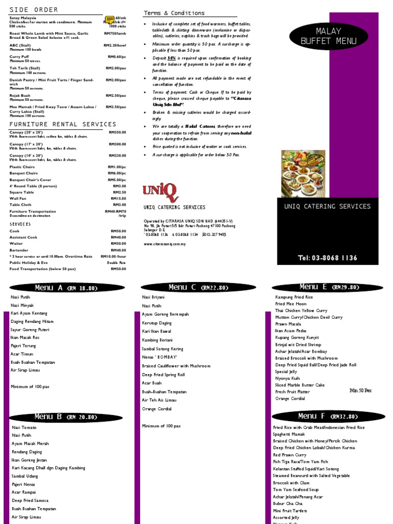 Buffet Menu Kenduri PDF | PDF | Indonesian Cuisine | Food And Drink ...