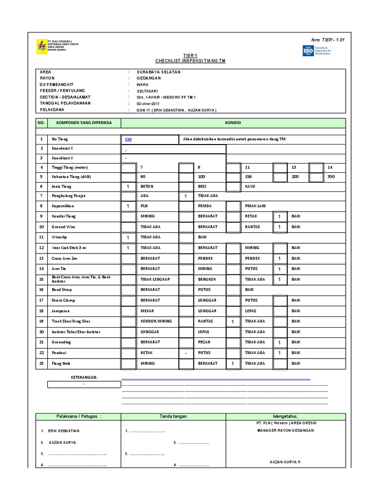 Form Inspeksi Konstruksi DAN THERMO DELTASARI | PDF