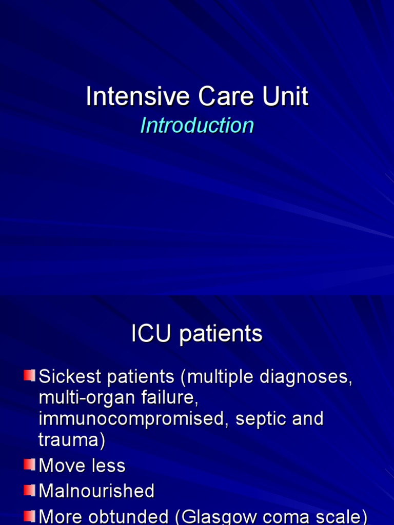 Intensive Care Unit | PDF | Pneumonia | Intravenous Therapy