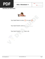 UKG Picture Naming Worksheets | PDF