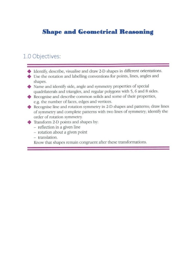 Shape and Geometrical Reasoning | PDF