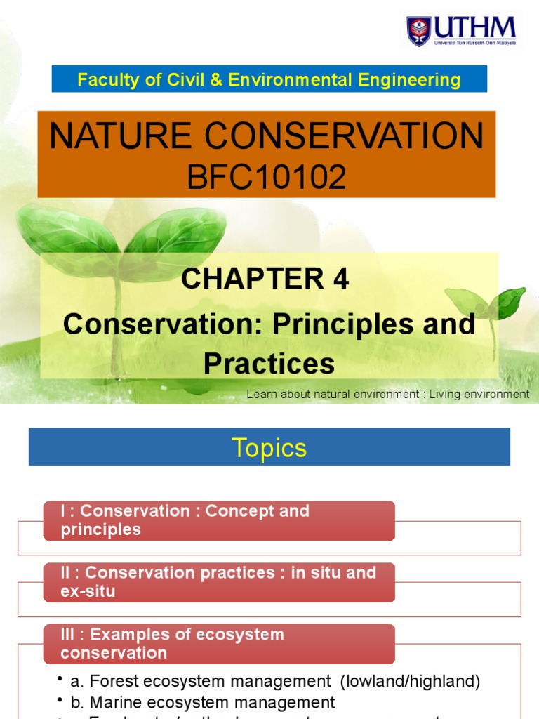 Conservation Principles and Practices: A Summary of Key Concepts ...