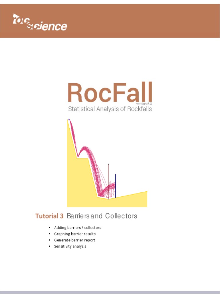 RocFall v6.0: Barriers & Collectors Guide | PDF | Sensitivity Analysis | Cursor (User Interface)