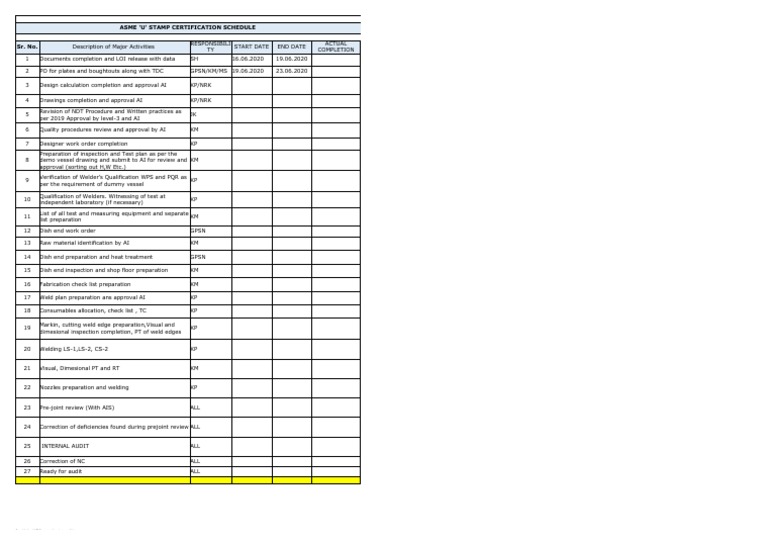 U Stamp Certification | PDF | Welding | Construction