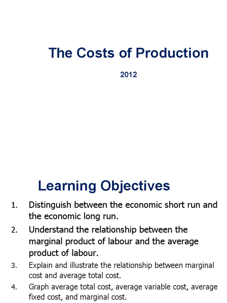 The Costs of Production | PDF | Marginal Cost | Average Cost
