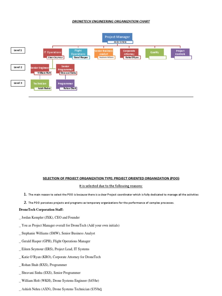 Dronetech Engineering Organization Chart PDF | PDF