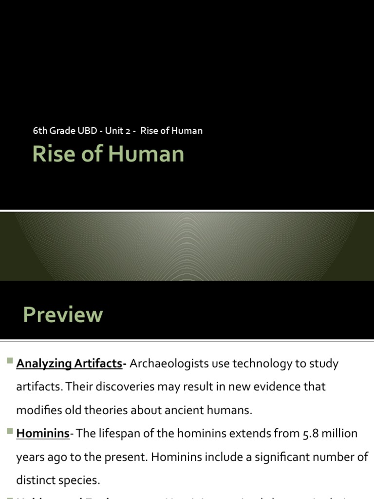6th Grade UBD - Unit 2 - Rise of Human | PDF | Hominidae | Archaeology