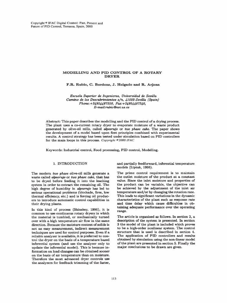 PID Rotary Dryer PDF | PDF | Clothes Dryer | Control Theory