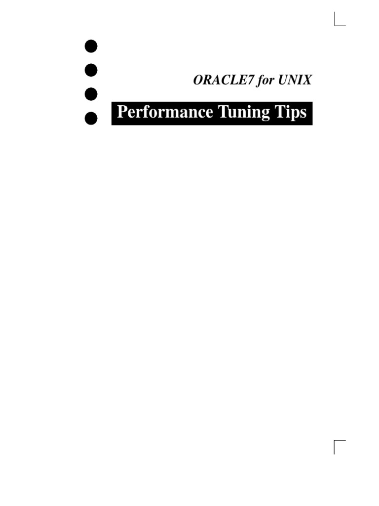 ORACLE For UNIX - Performance Tuning Tips | PDF | Cache (Computing) | Databases