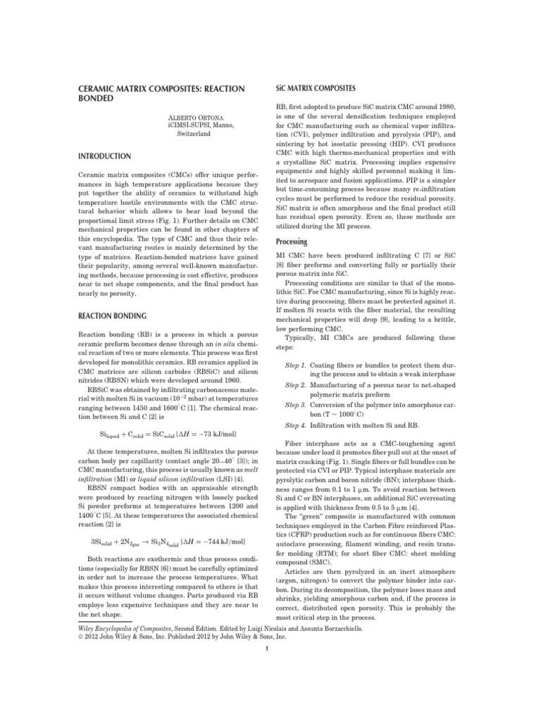 Reaction Bonding Process Ceramic | PDF | Strength Of Materials ...