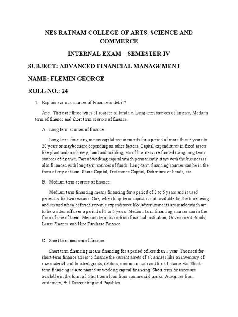 Assignment For Advanced Financial Management | PDF | Net Present Value ...