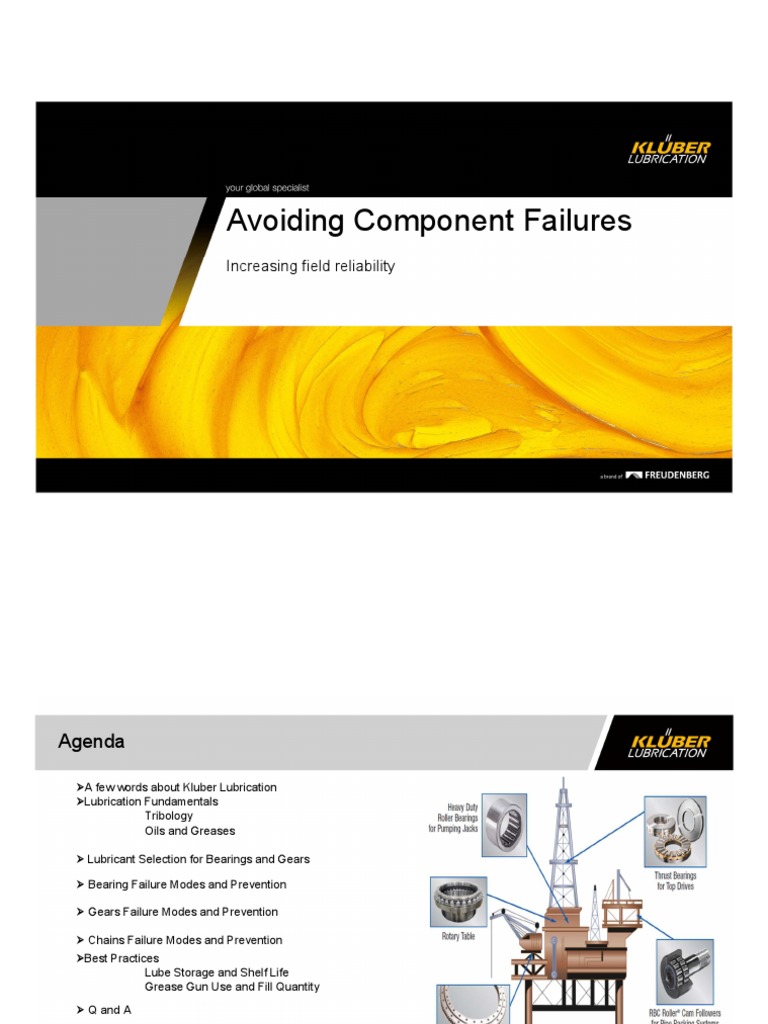 Kluber Presentation | PDF | Bearing (Mechanical) | Lubricant