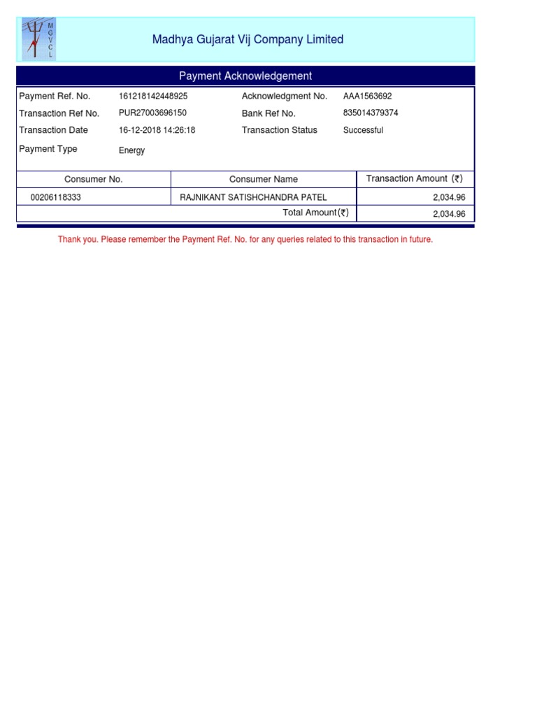 MGVCL Bill PDF | PDF