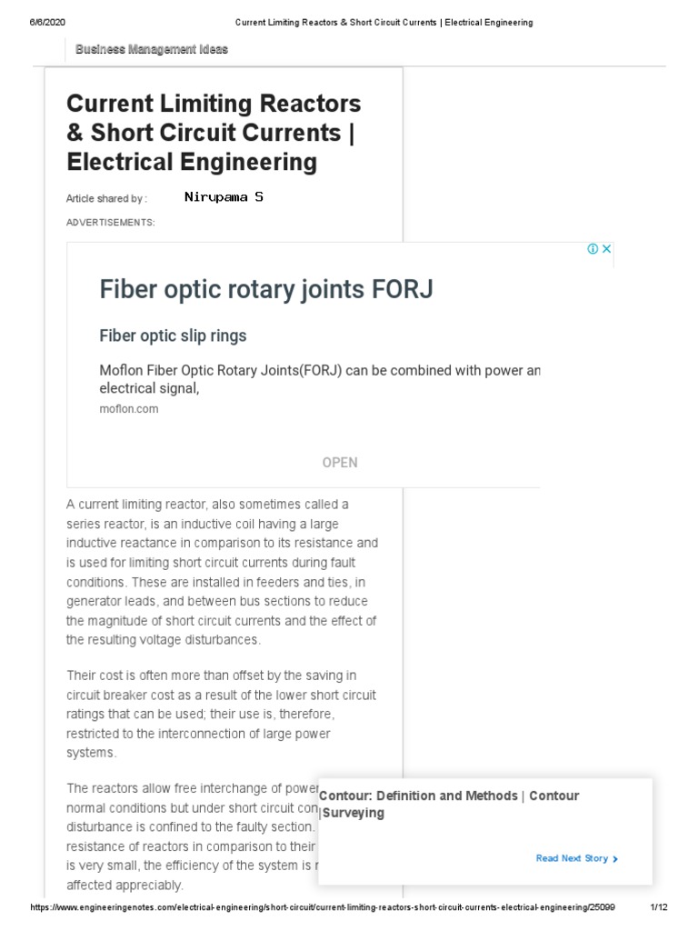Current Limiting Reactors & Short Circuit Currents - Electrical ... Current Limiting Reactors & Short Circuit Currents - Electrical ...
