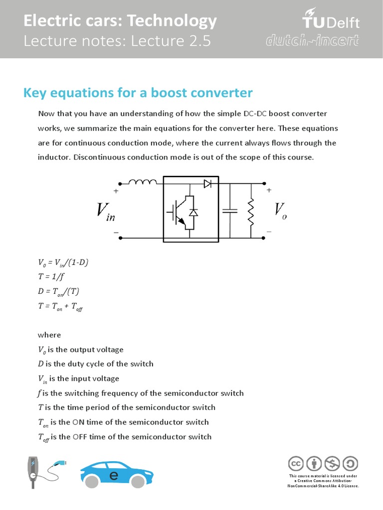 Lecture Notes: Lecture 2.5: Key Equations For A Boost Converter | PDF ...