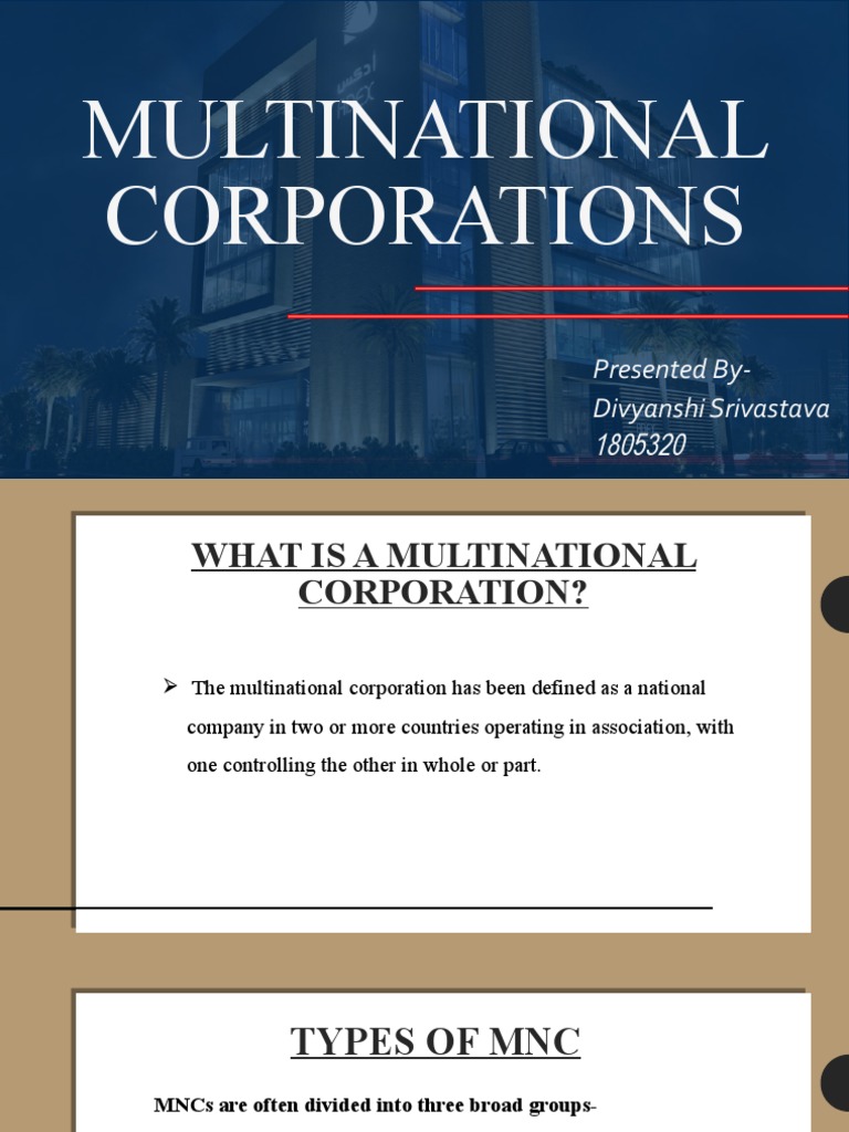 Types of Multinational Corporations | PDF | Multinational Corporation ...