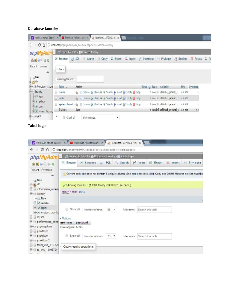 Database Laundry | PDF | Sql | Java (Programming Language)