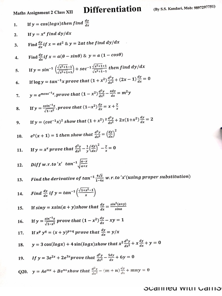 Differentiation Assignment 2 | PDF