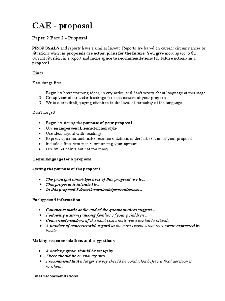 CAE - Proposal | PDF | Brainstorming | Question