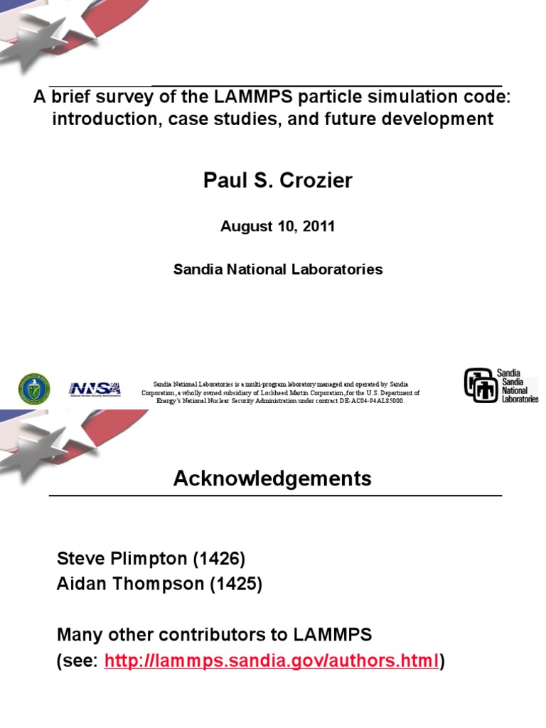 LAMMPS Tutorial | PDF | Molecular Dynamics | Force Field (Chemistry)