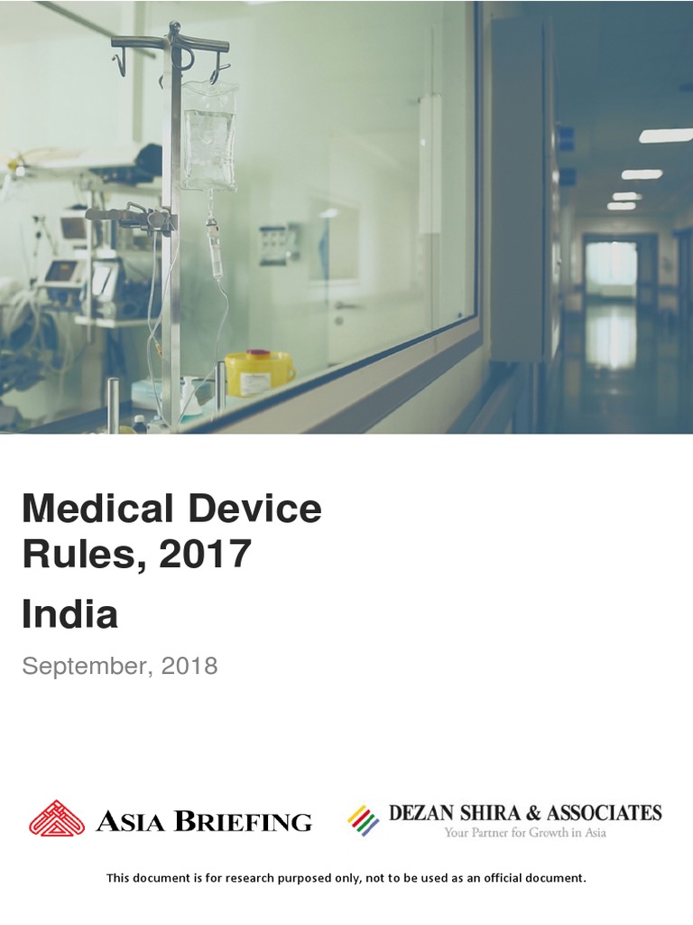 Medical Device Rules 2017 Overview | PDF | Medical Device | License