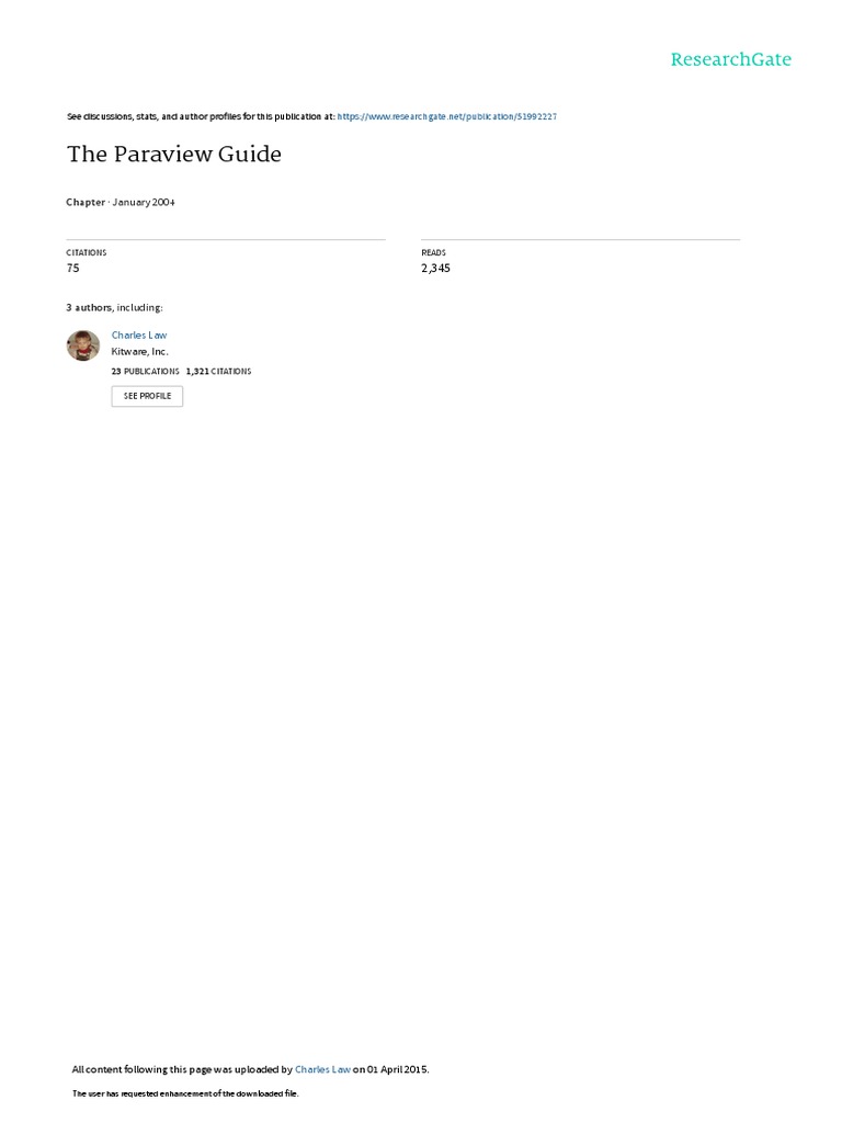 The Paraview Guide: January 2004 | PDF | Menu (Computing) | Rendering (Computer Graphics)