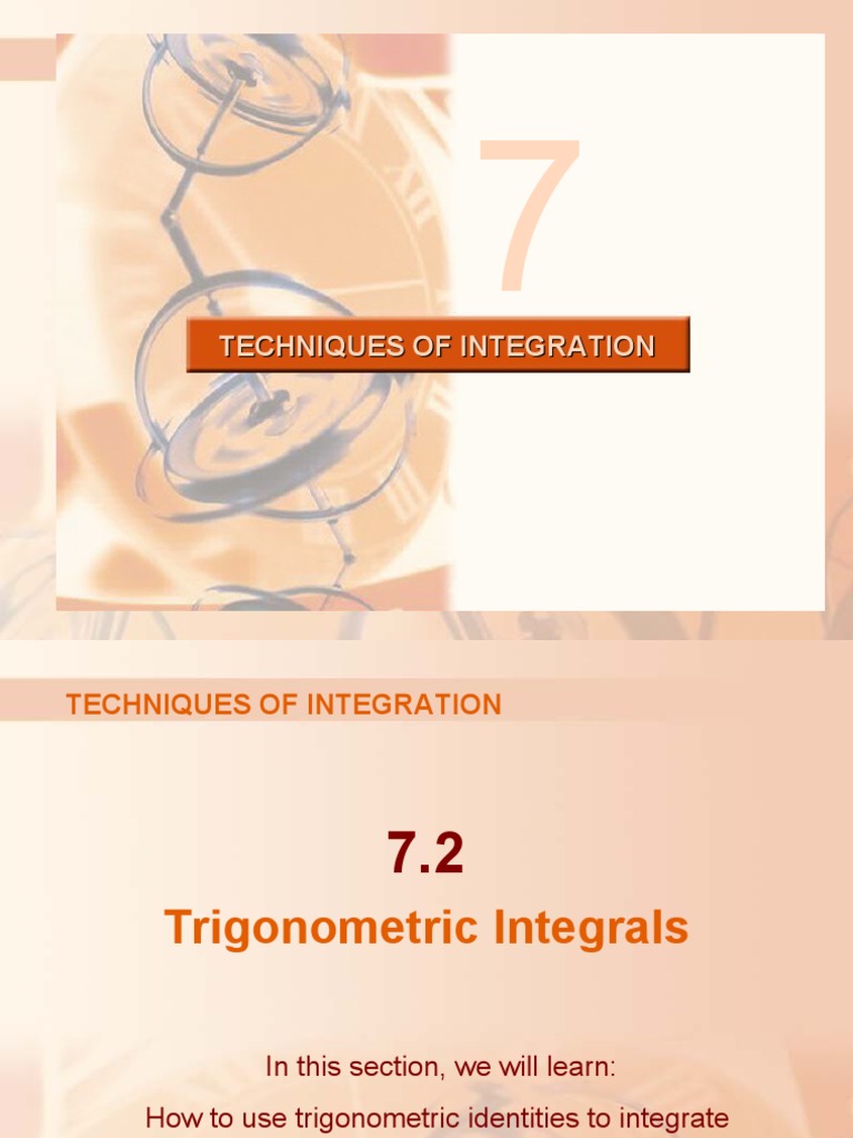 Techniques of Integration | PDF | Trigonometric Functions | Sine
