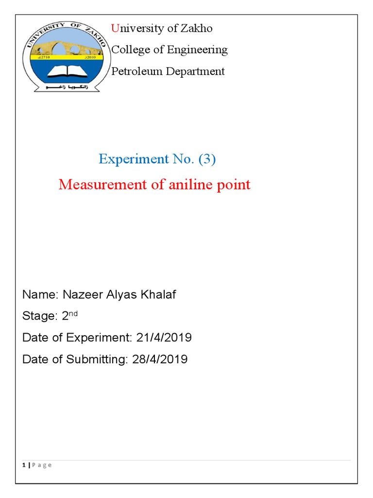 Measurement of Aniline Point: Experiment No. | PDF | Diesel Fuel ...