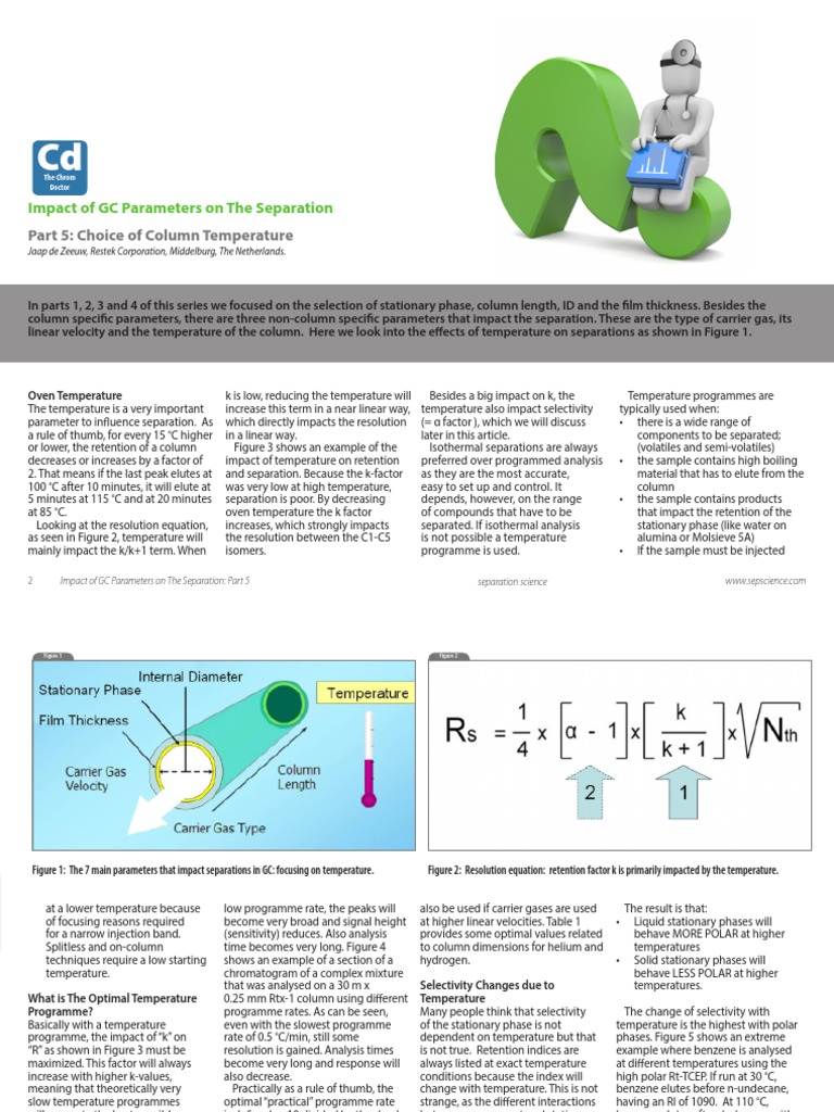 Impact of GC Parameters On The Separation - 5 Column Temperature ...