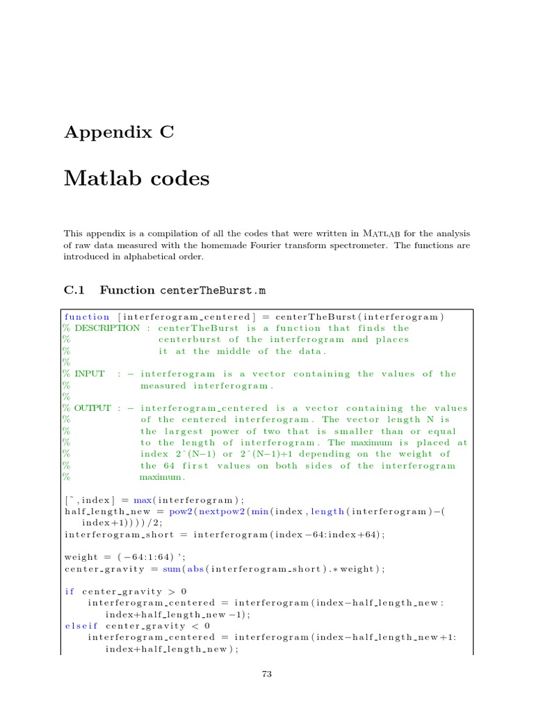 Matlab Codes: Appendix C | PDF | Algorithms | Mathematical Analysis