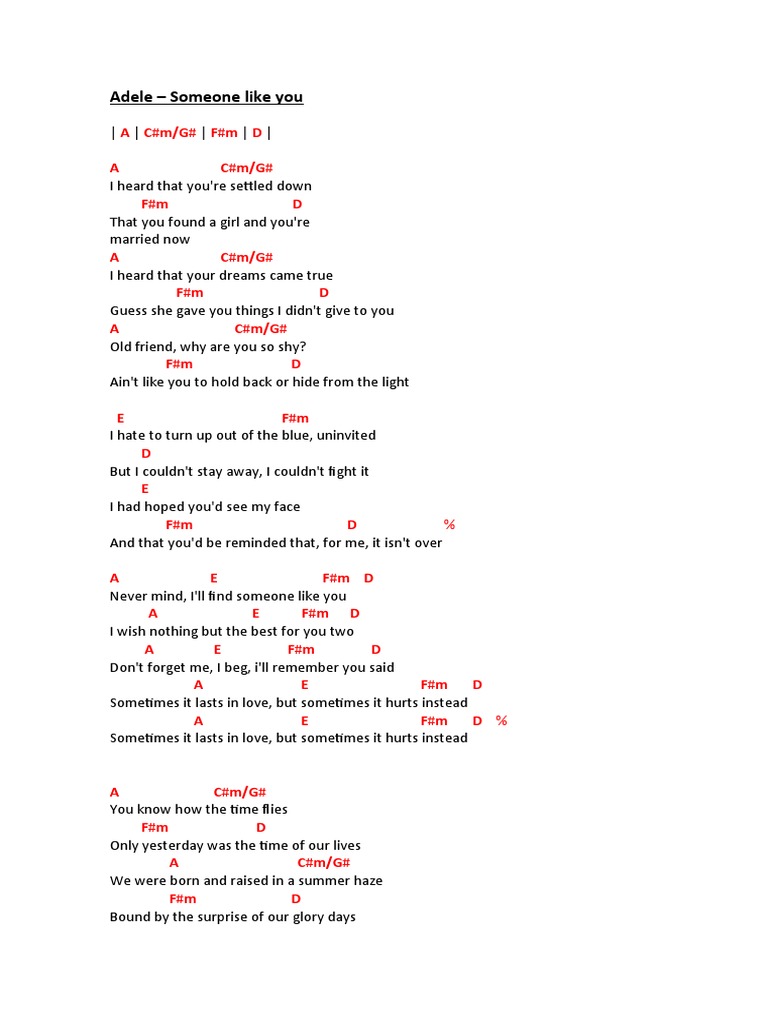 Adele - Someone Like You | PDF